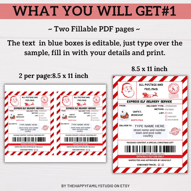 Santa North Pole Address Shipping Label, Delivery North Pole Mail ...