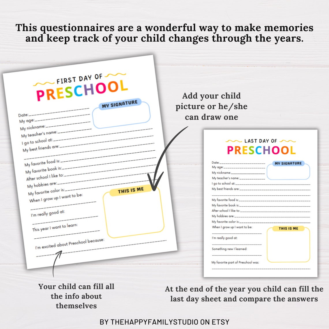 Kids Keepsake Journal, School Memory Book, School Memory Questionnaire ...