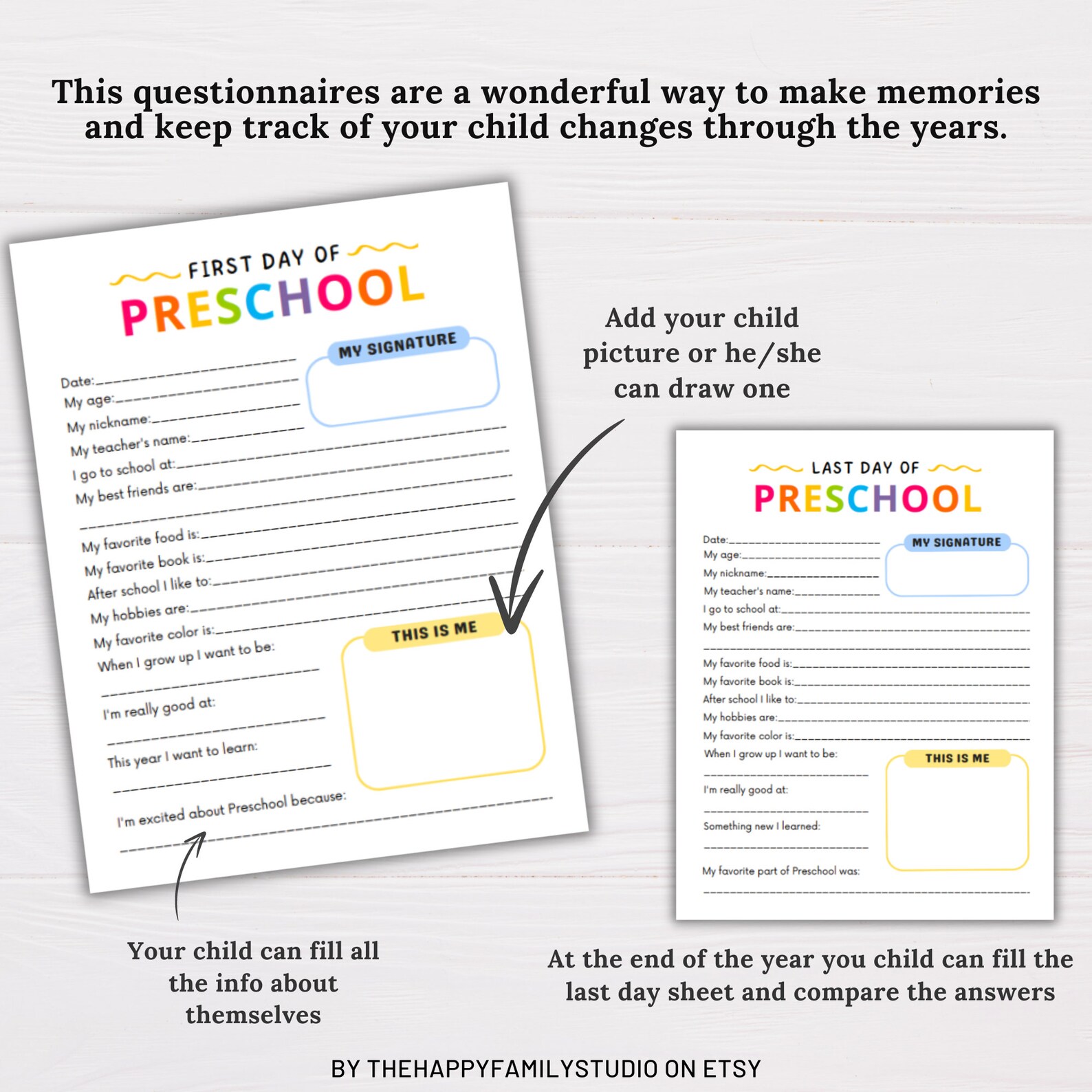 Kids Keepsake Journal, School Memory Book, School Memory Questionnaire ...