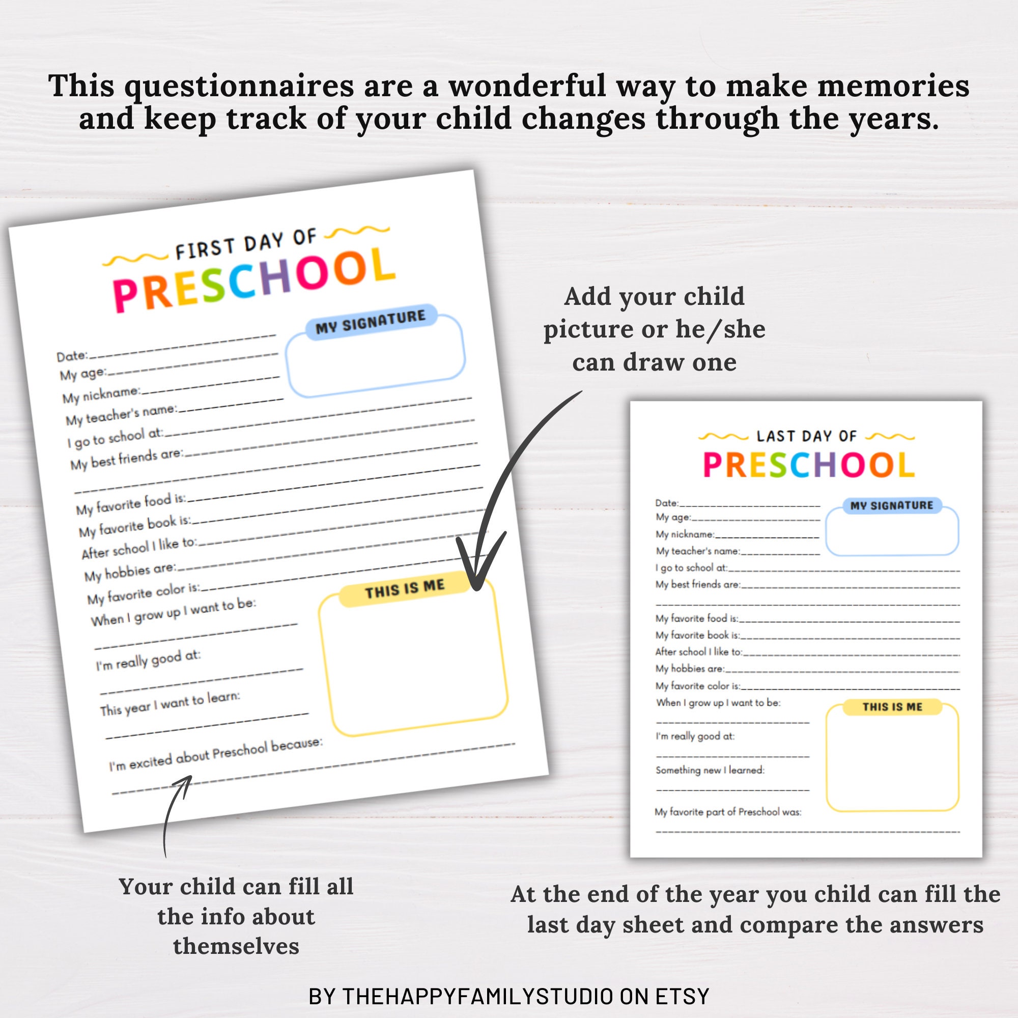 Kids Keepsake Journal, School Memory Book, School Memory Questionnaire ...