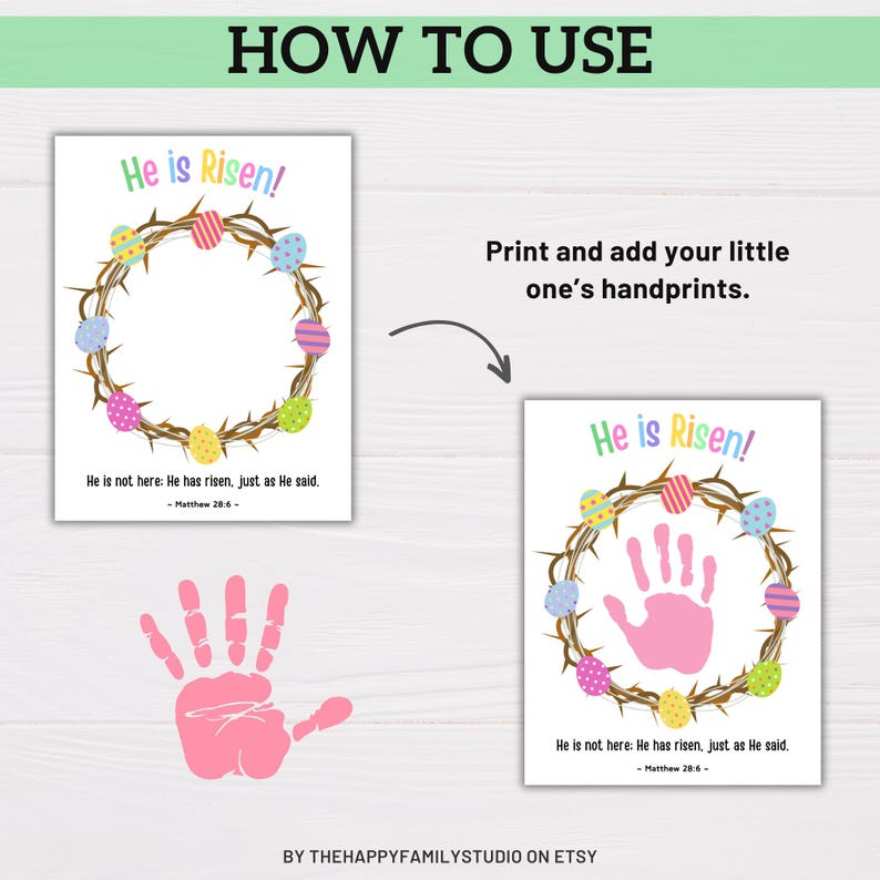 Easter Handprint Craft, He is Risen Easter Handprint Art, Easter ...