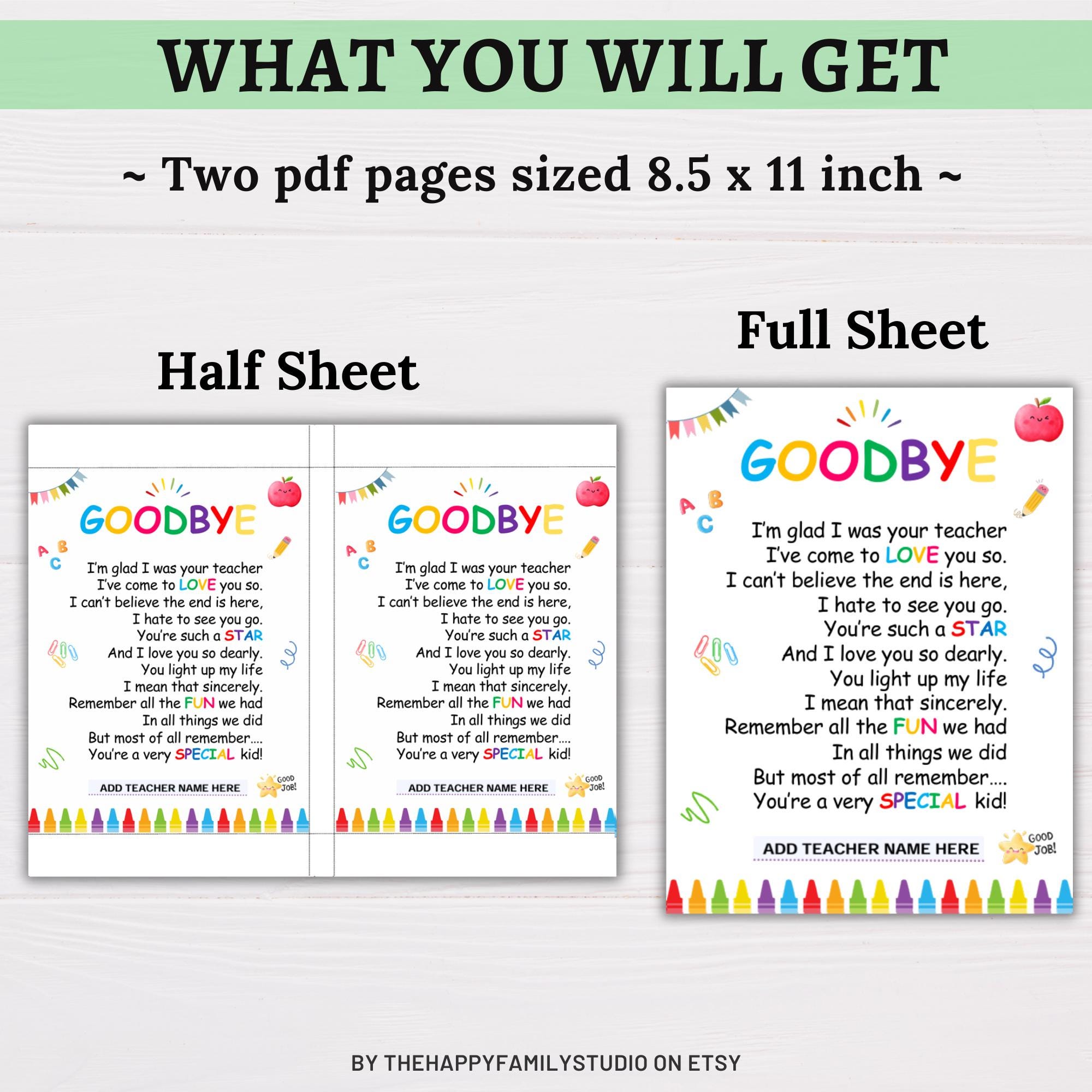 Printable End of School Year Letter for Students, Poem Gift From ...