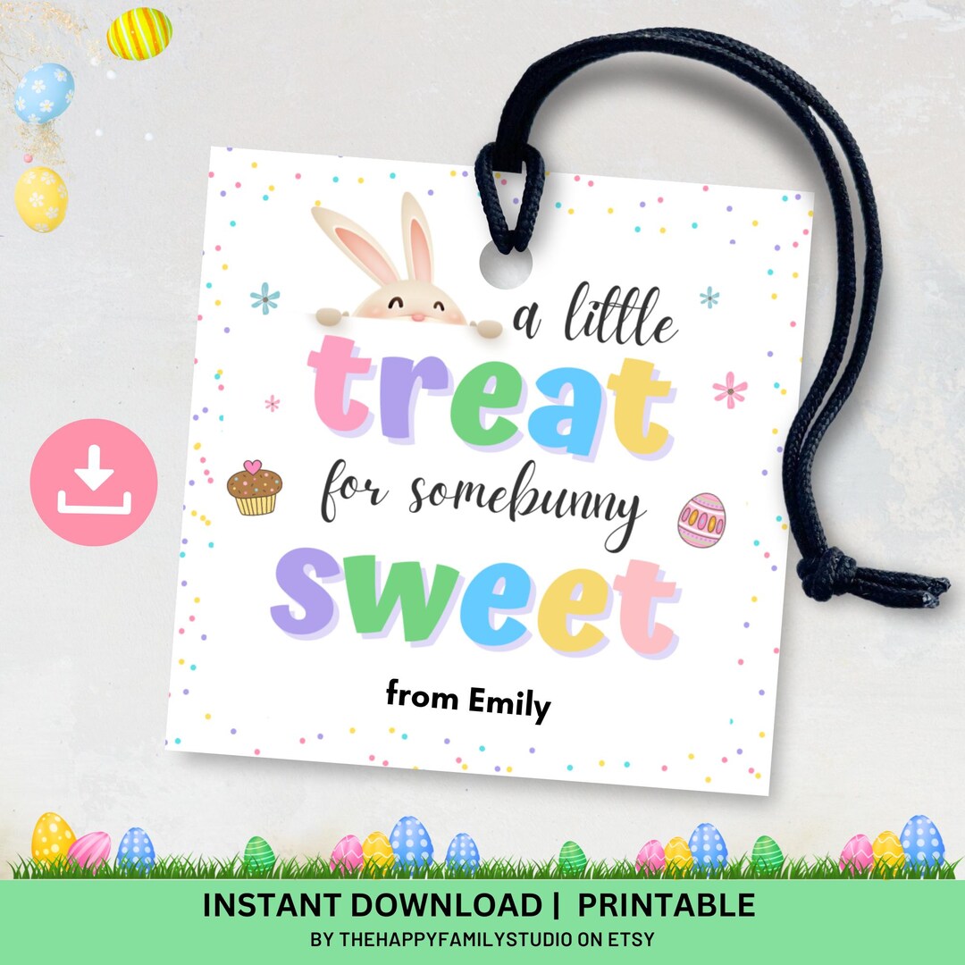 Happy Easter Gift Tag, Little Treat for Some Bunny Sweet Favor Tag ...