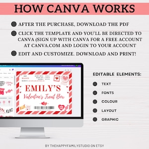 Editable Valentines Day Gift Box Label, Personalized Valentine Treat ...