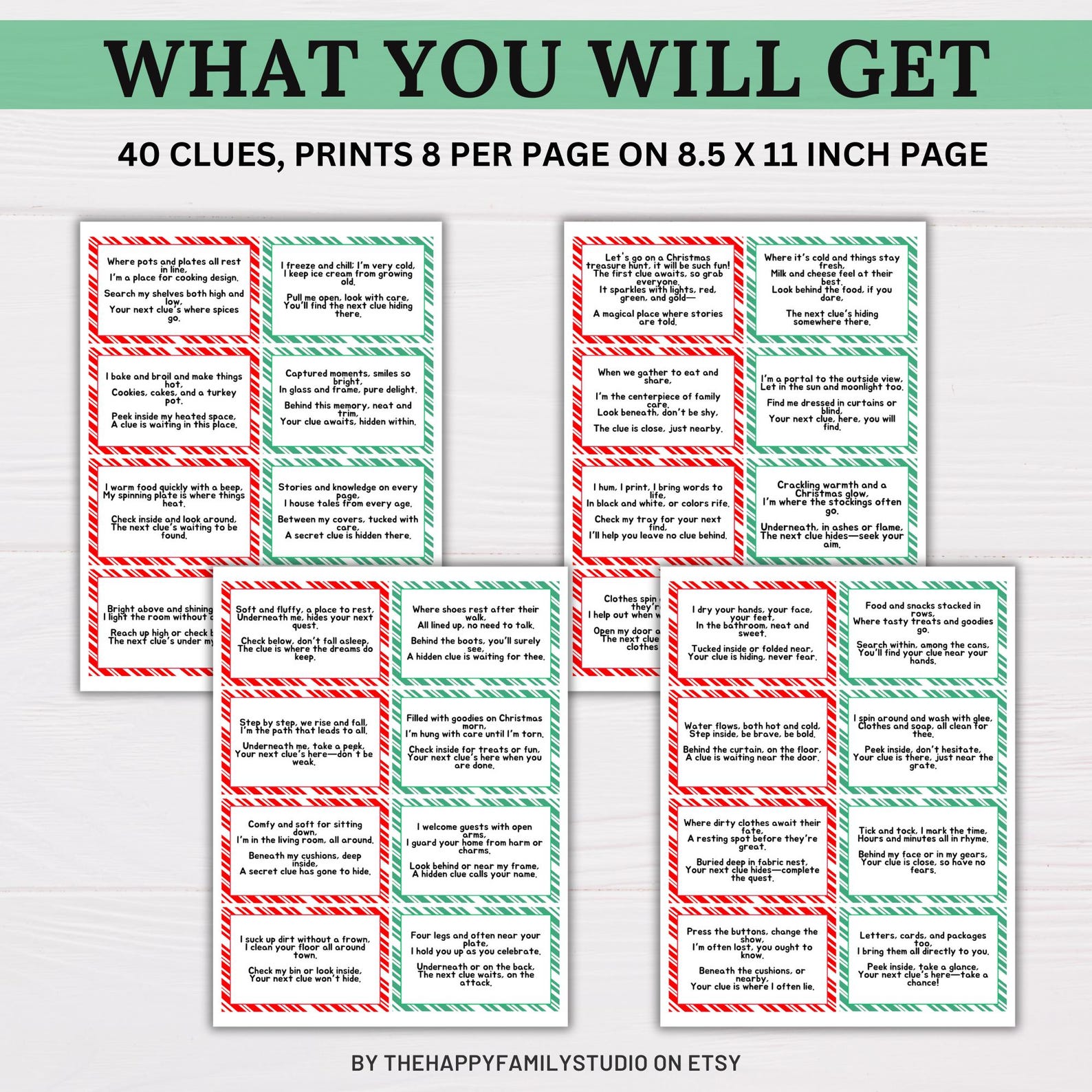 Christmas Scavenger Hunt for Older Kids&teens, Treasure Hunt Clues ...