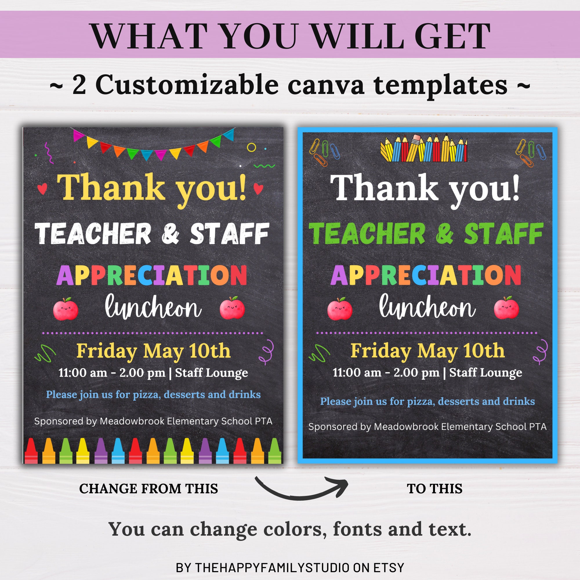 Teacher Appreciation Week Itinerary Poster Template, Newsletter ...