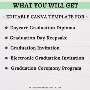 Editable Daycare Graduation Bundle, Graduation Invitation, Graduation ...