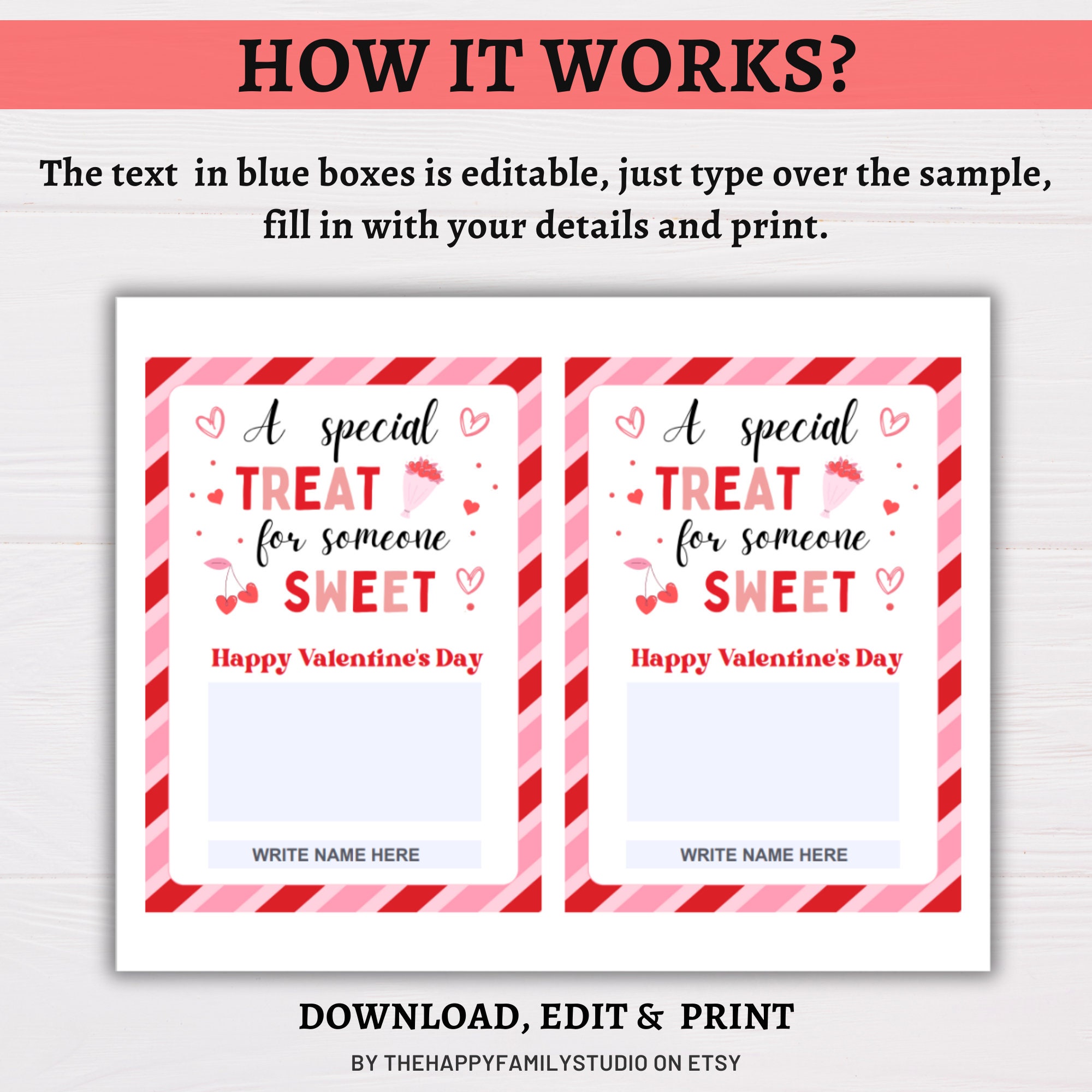 Editable Teacher Valentine Gift Card Holder, Sweet Treat Valentine Gift ...