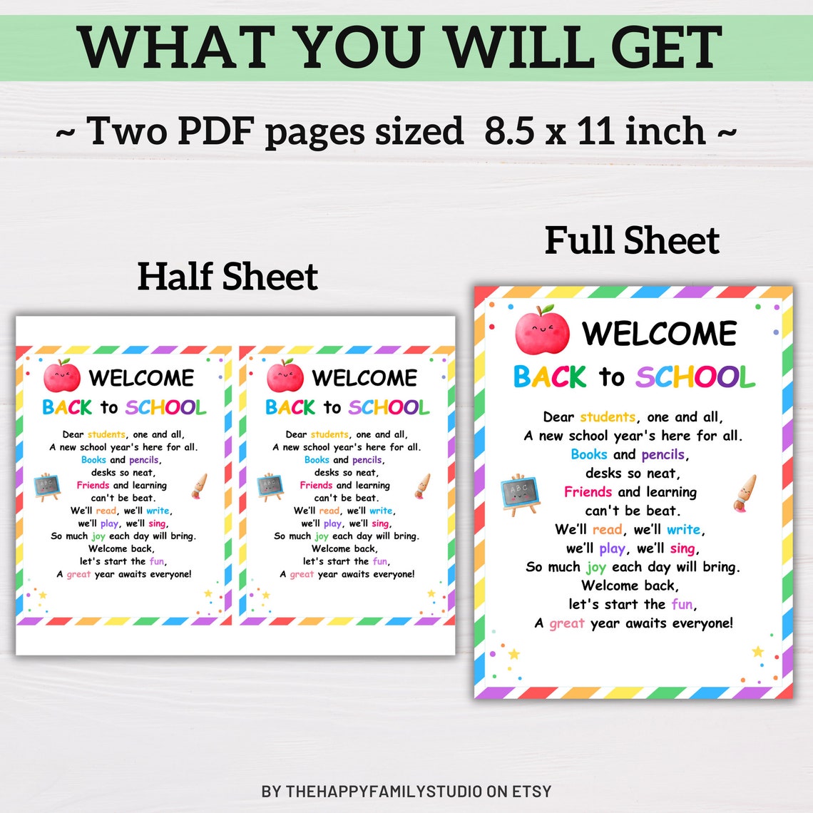 Back to School Year Letter Printable, Welcome Letter to Student ...