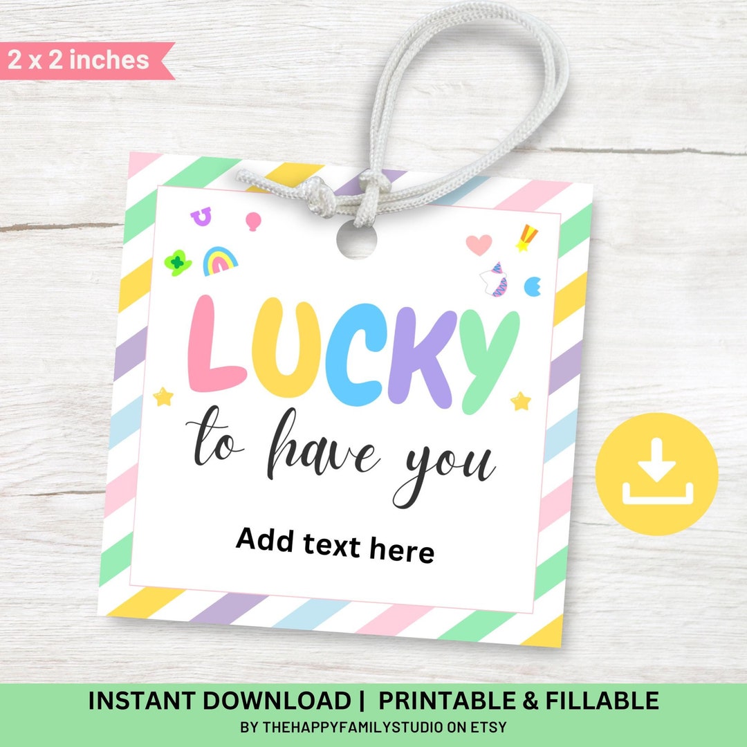 Lucky to Have You St Patricks Day Tags, Lucky Charm Cookie Tags ...