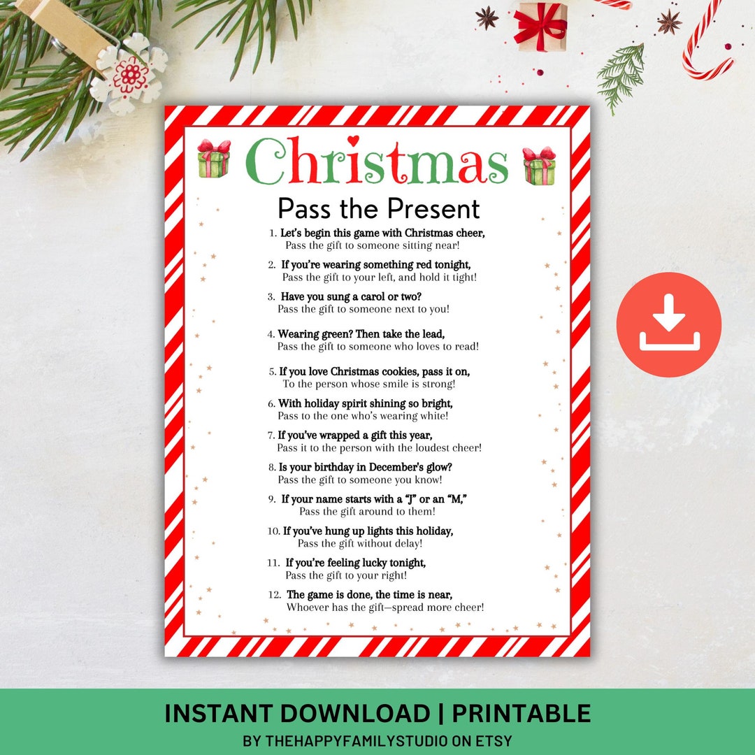 Christmas Pass the Gift Game, Pass the Present, Christmas Gift Game ...
