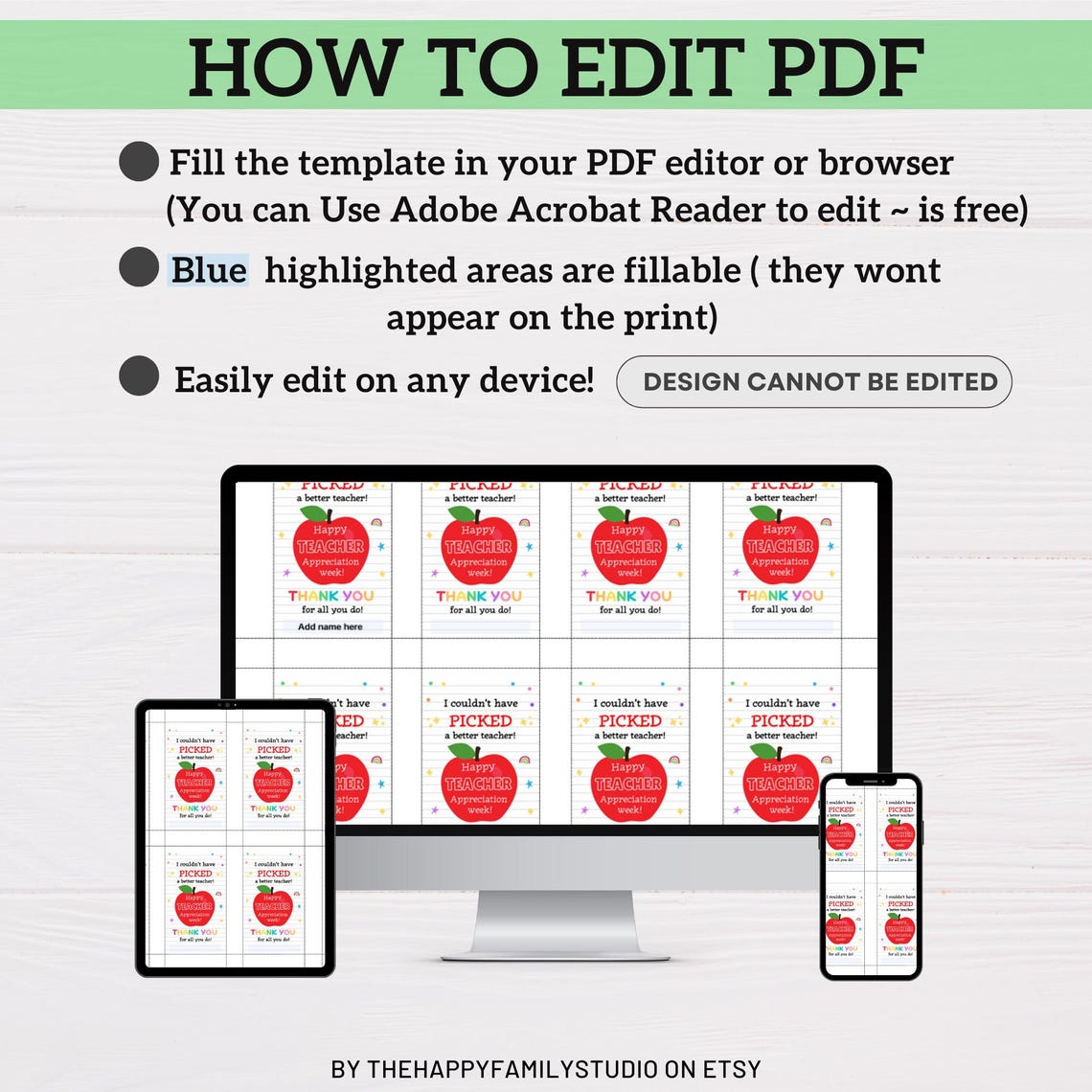 Printable Apple Teacher Appreciation Gift Tag (digital Download) - Etsy