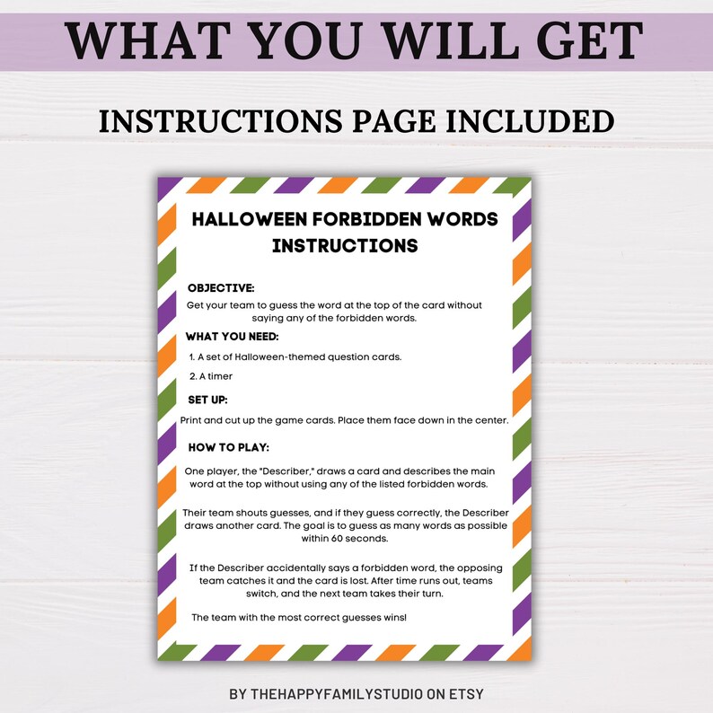 Halloween Forbidden Words, Halloween Taboo, Printable Halloween Party ...