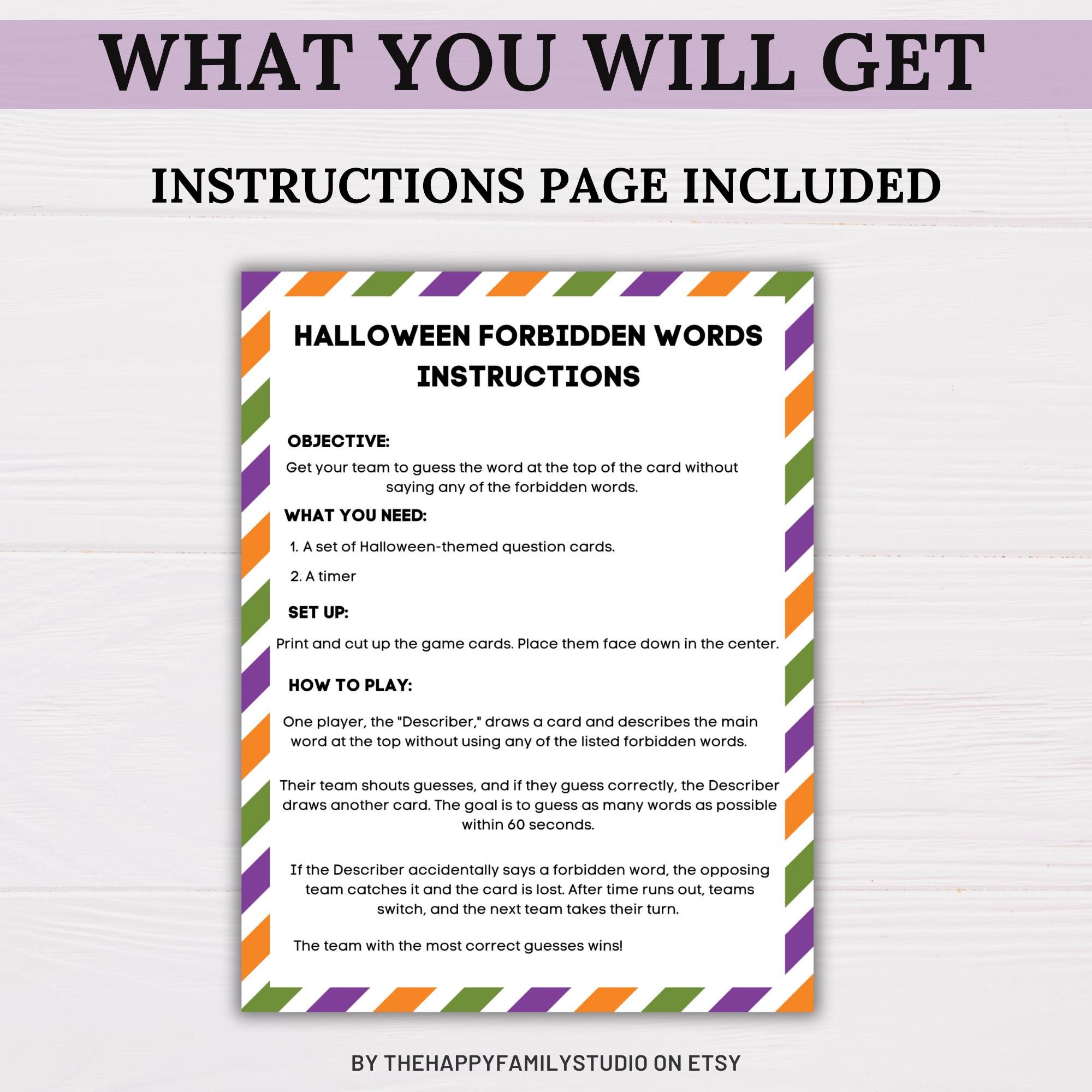 Halloween Forbidden Words, Halloween Taboo, Printable Halloween Party ...