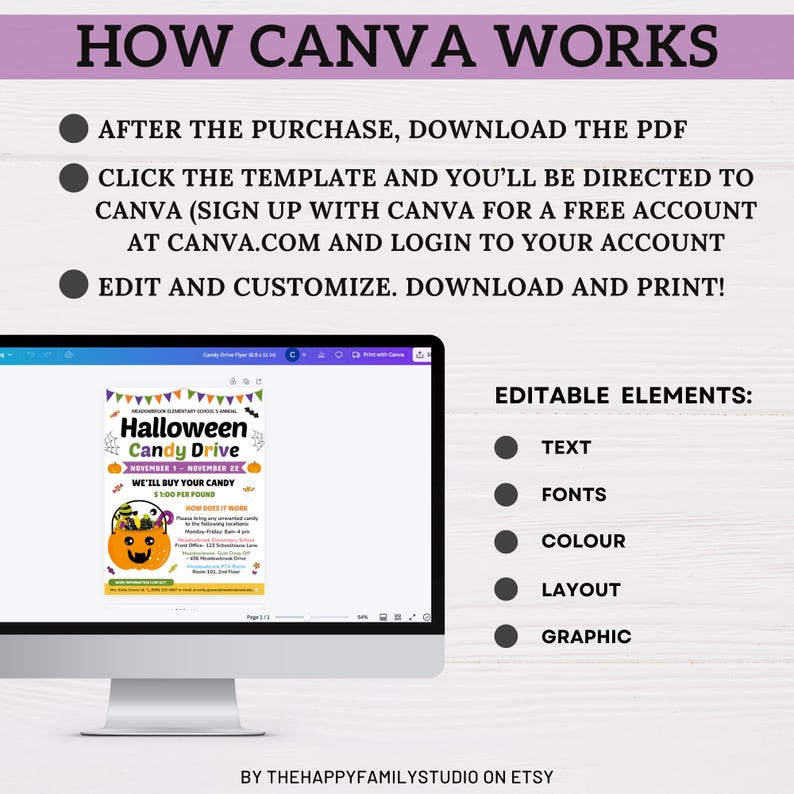 Halloween Candy Drive Flyer Template, Candy Donation Flyer, Halloween ...