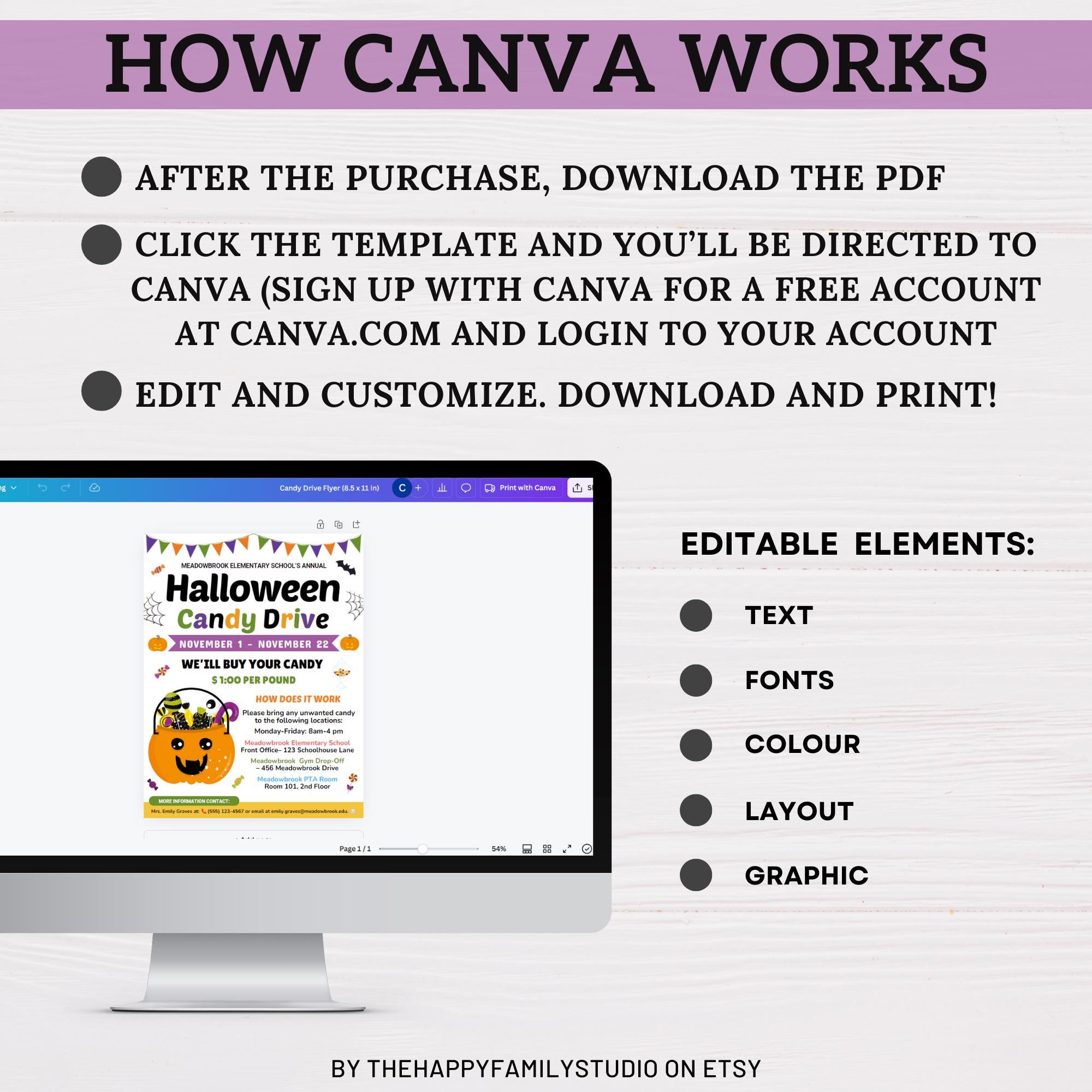 Halloween Candy Drive Flyer Template, Candy Donation Flyer, Halloween ...