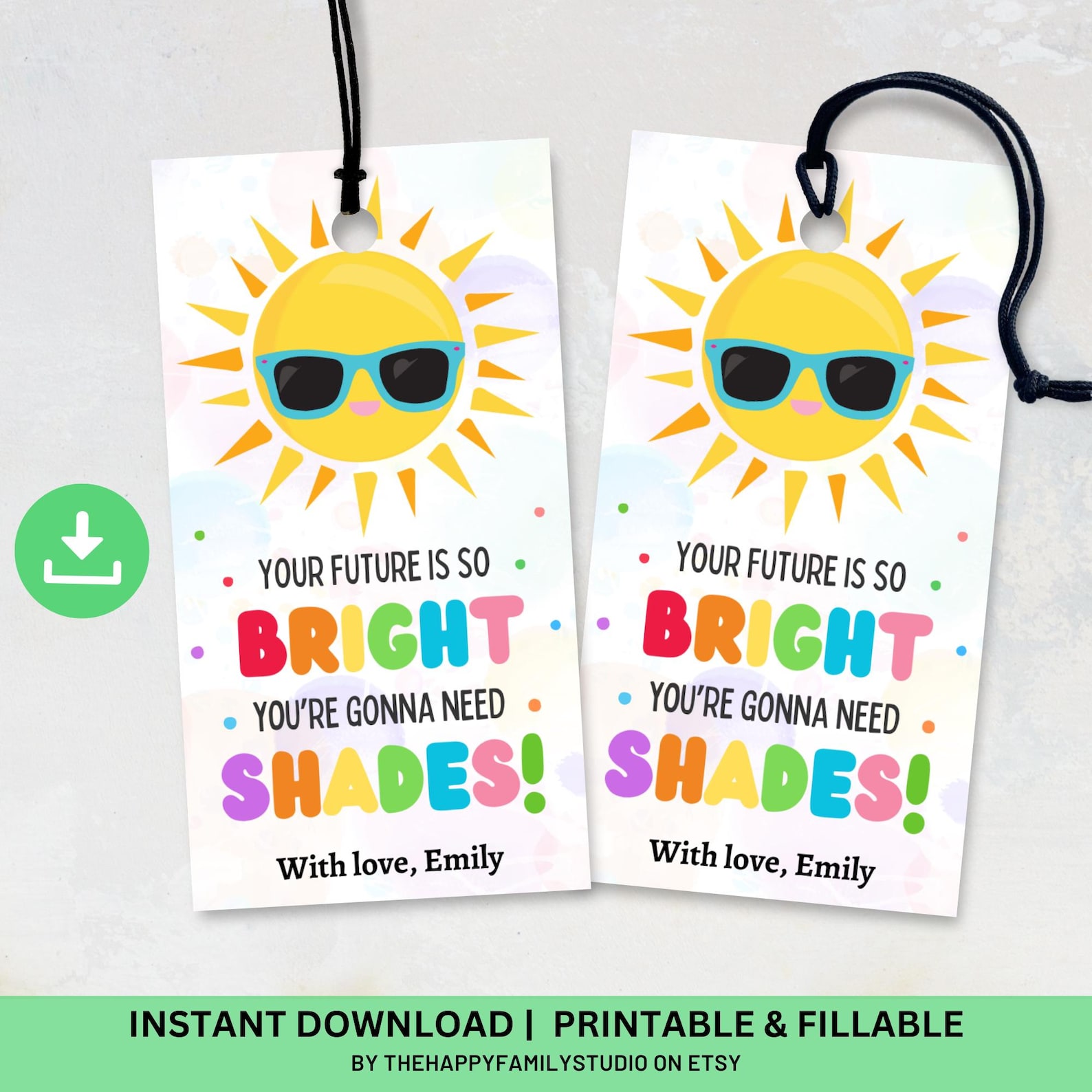 End of the Year Sunglasses Gift Tag, School is Out Sunglasses Sunshine ...