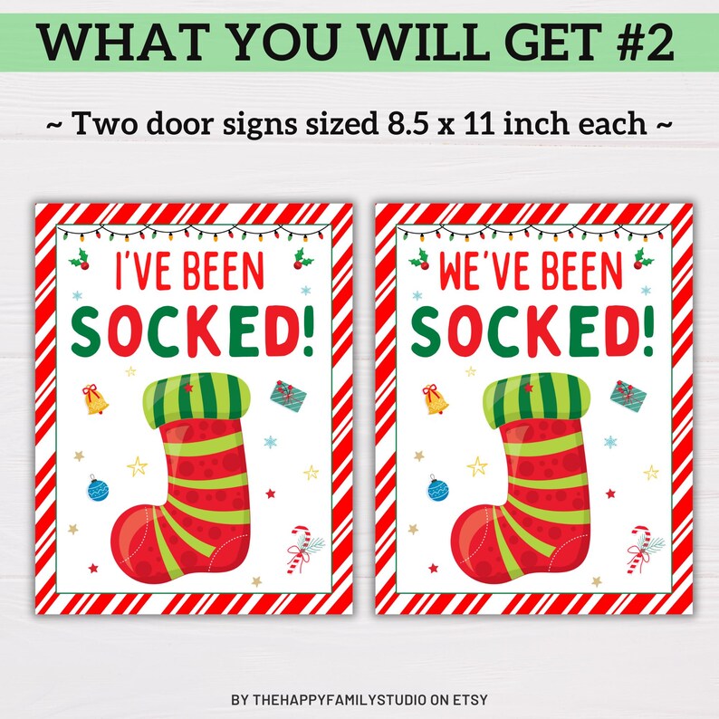 You've Been Socked Sign, Staff Appreciation Gift, Christmas Stocking ...