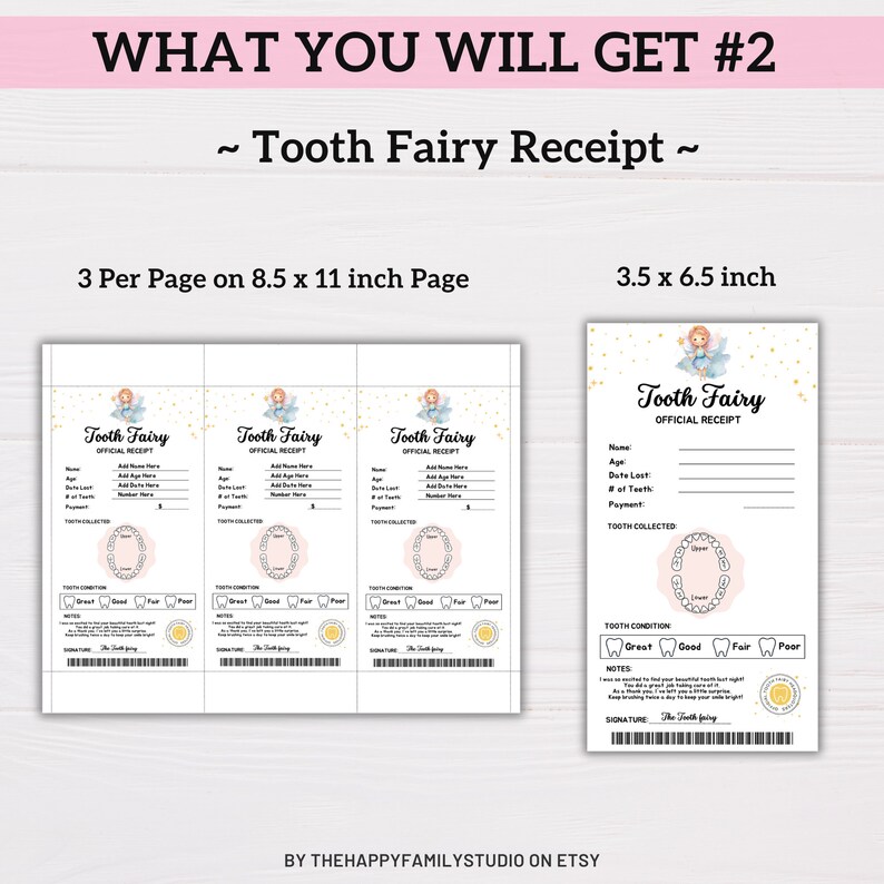 Editable Tooth Fairy Receipt and Letter, Personalized Tooth Fairy ...