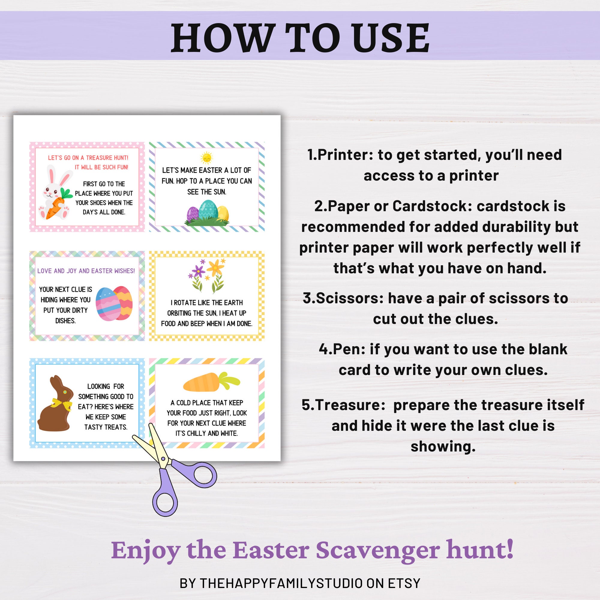 Indoor Easter Egg Treasure Hunt, Easter Scavenger Hunt for Kids, Easter ...