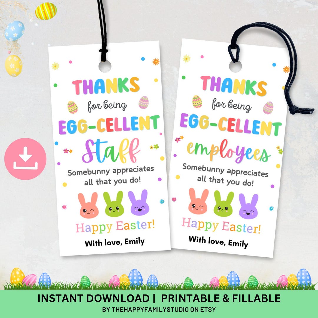 Easter Gift Tag, Employee Appreciation Easter Gift Tag, Staff ...