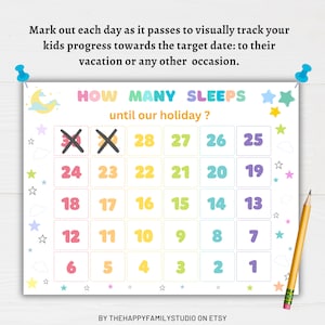 Kids Vacation Countdown, Countdown Calendar for Kids, Kids Countdown ...