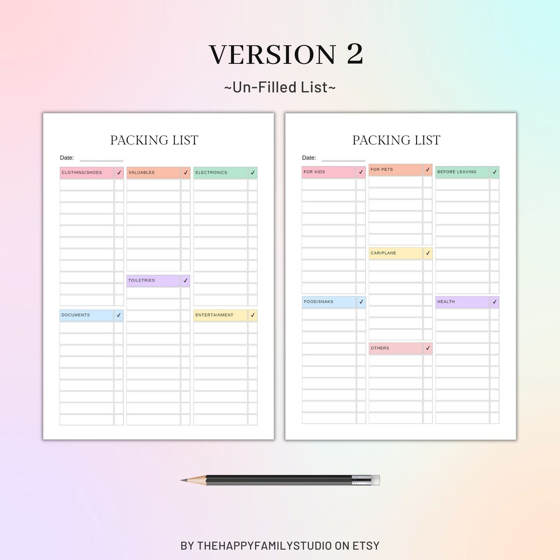 Editable Family Travel Packing List, Travel Checklist Printable, Trip ...