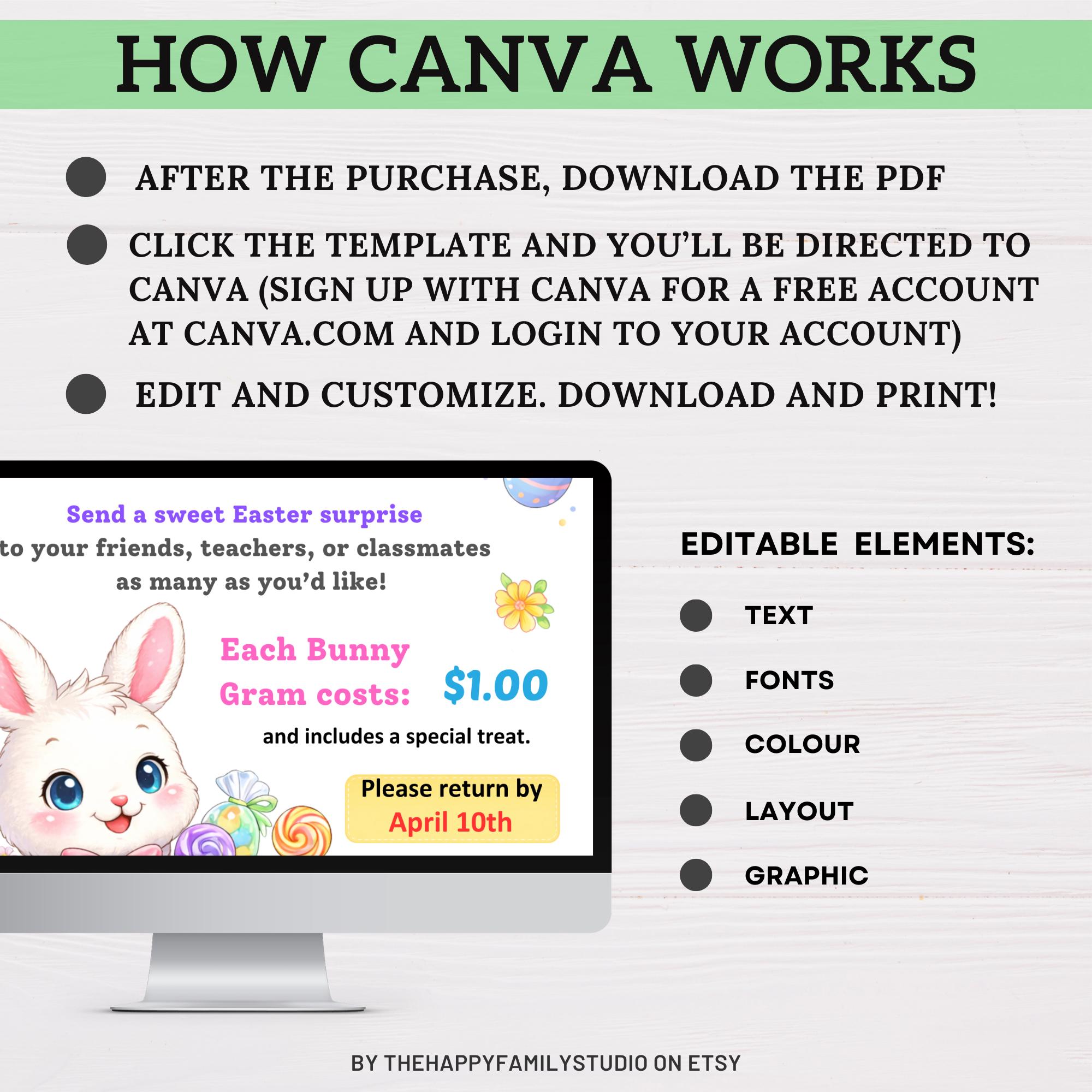 Easter Candy Gram Flyer Template, Candy Gram School Fundraiser, PTO PTA ...