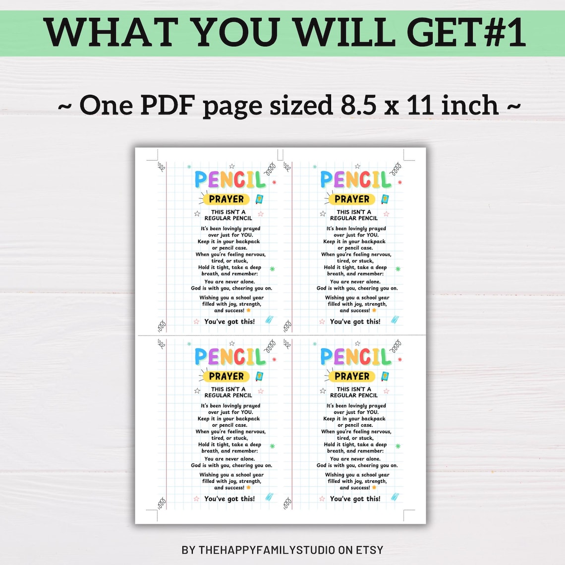 Pencil Prayer Tag, Back to School Backpack Blessing, Backpack Prayer ...