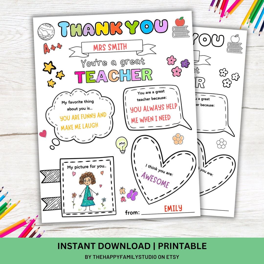 Printable Teacher Appreciation Gift, Teacher Appreciation Week, All ...