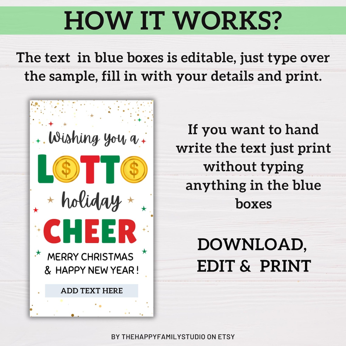 Lotto Gift Tags Christmas, Wishing You A Lotto Holiday Cheer, Merry ...