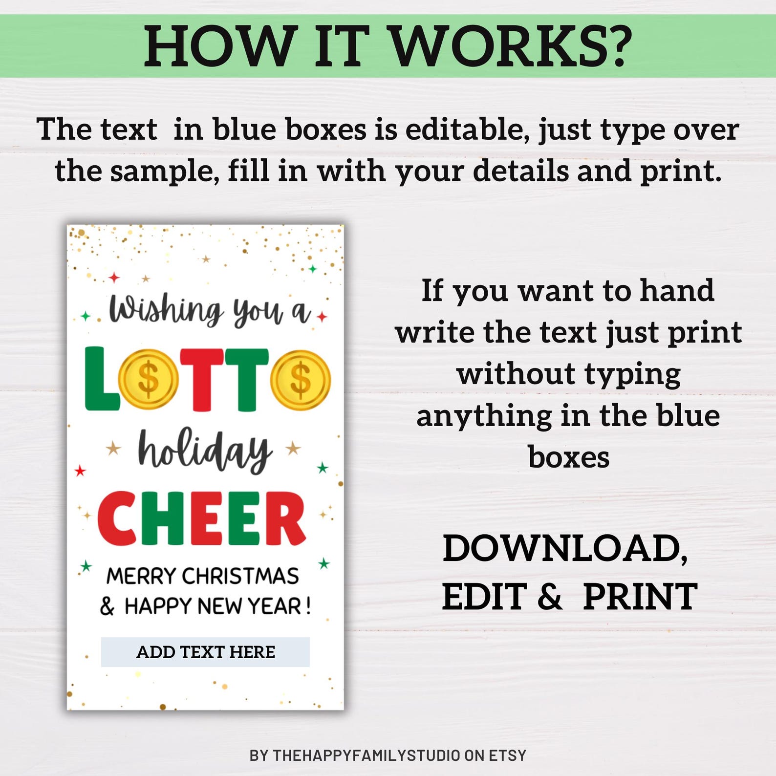 Lotto Gift Tags Christmas, Wishing You A Lotto Holiday Cheer, Merry ...