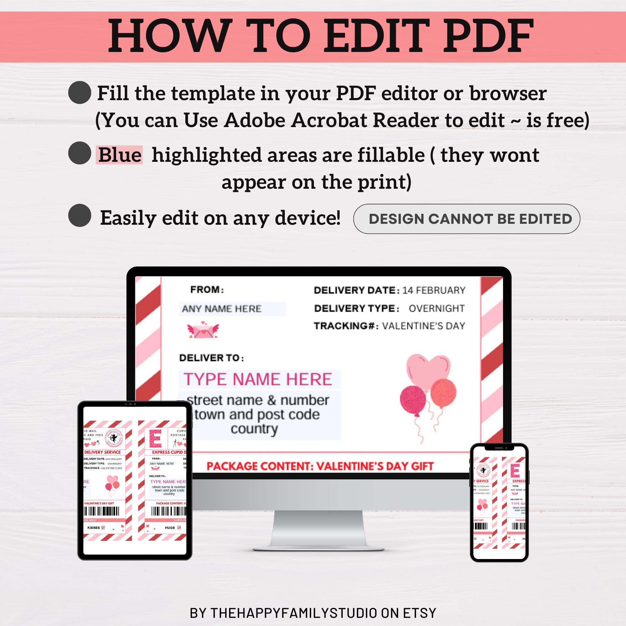 Editable Valentine's Day Express Shipping Label, Kids Valentine ...