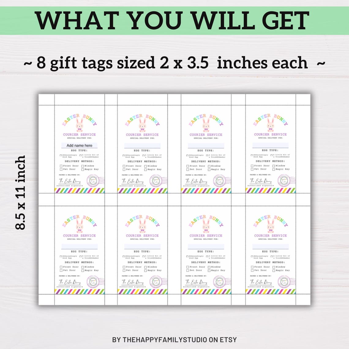 Easter Bunny Special Delivery Gift Tag, Easter Bunny Express Label ...