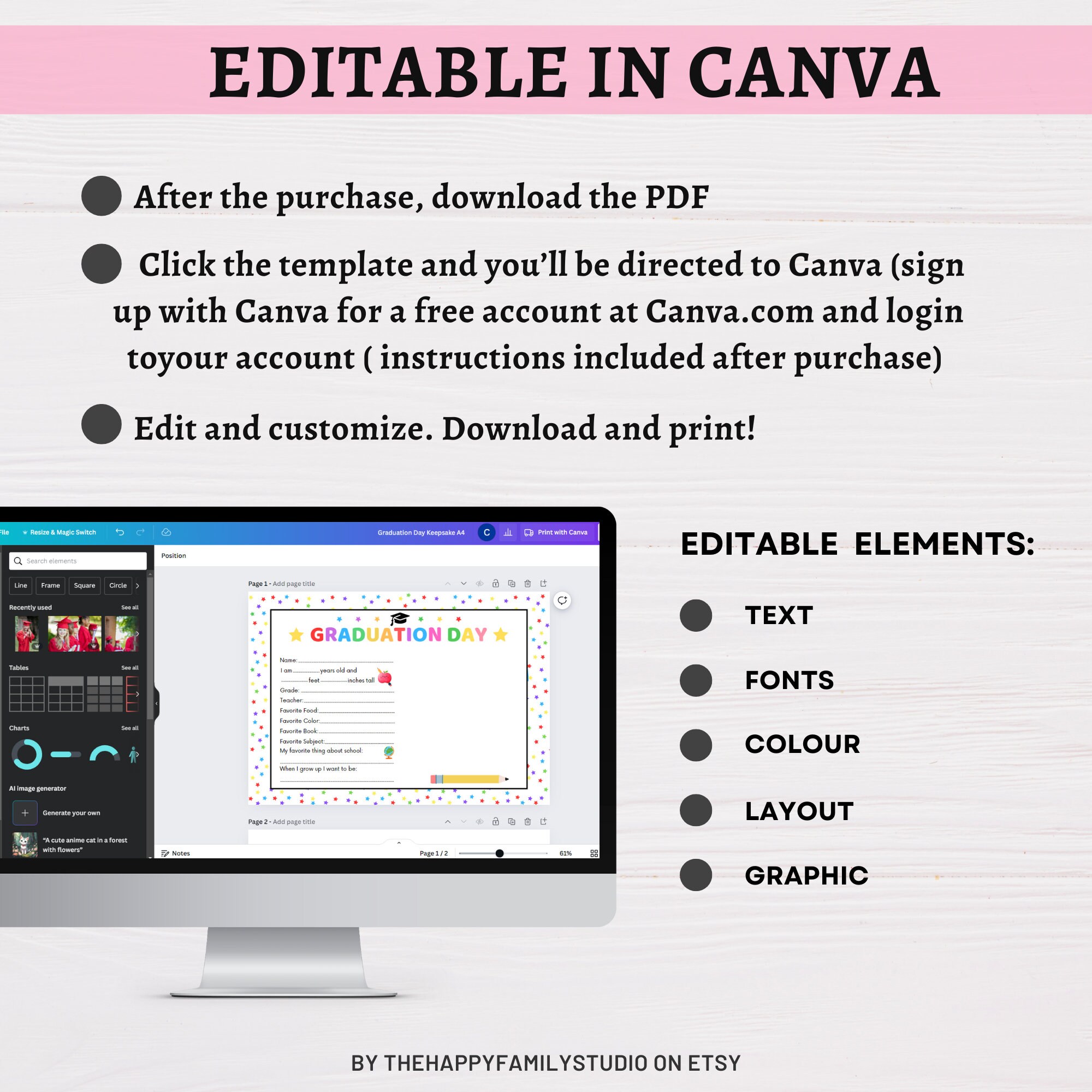 Kids Graduation Keepsake, End of School Questionnaire, Kindergarten ...