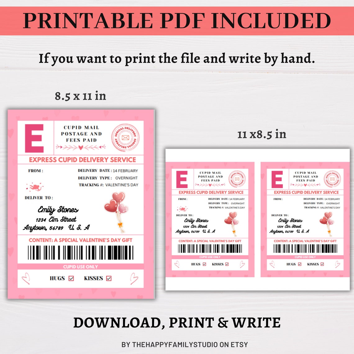 Editable Valentine's Day Express Shipping Label, Kids Valentine ...