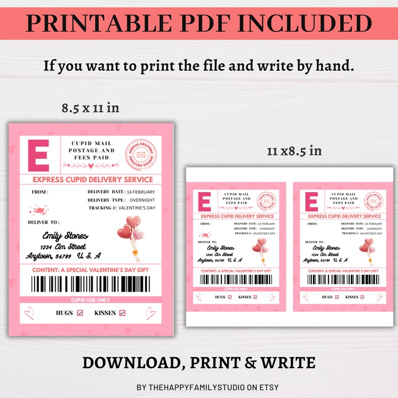 Editable Valentine's Day Express Shipping Label, Kids Valentine ...