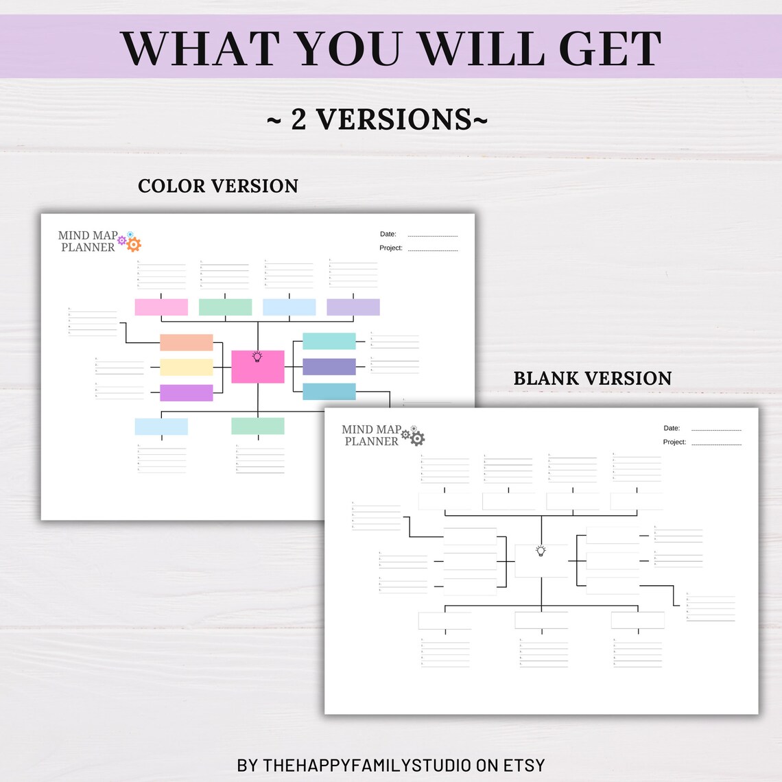 Printable Mind Map Planner, Mind Map Template, Mind Map Diagram, Brain ...