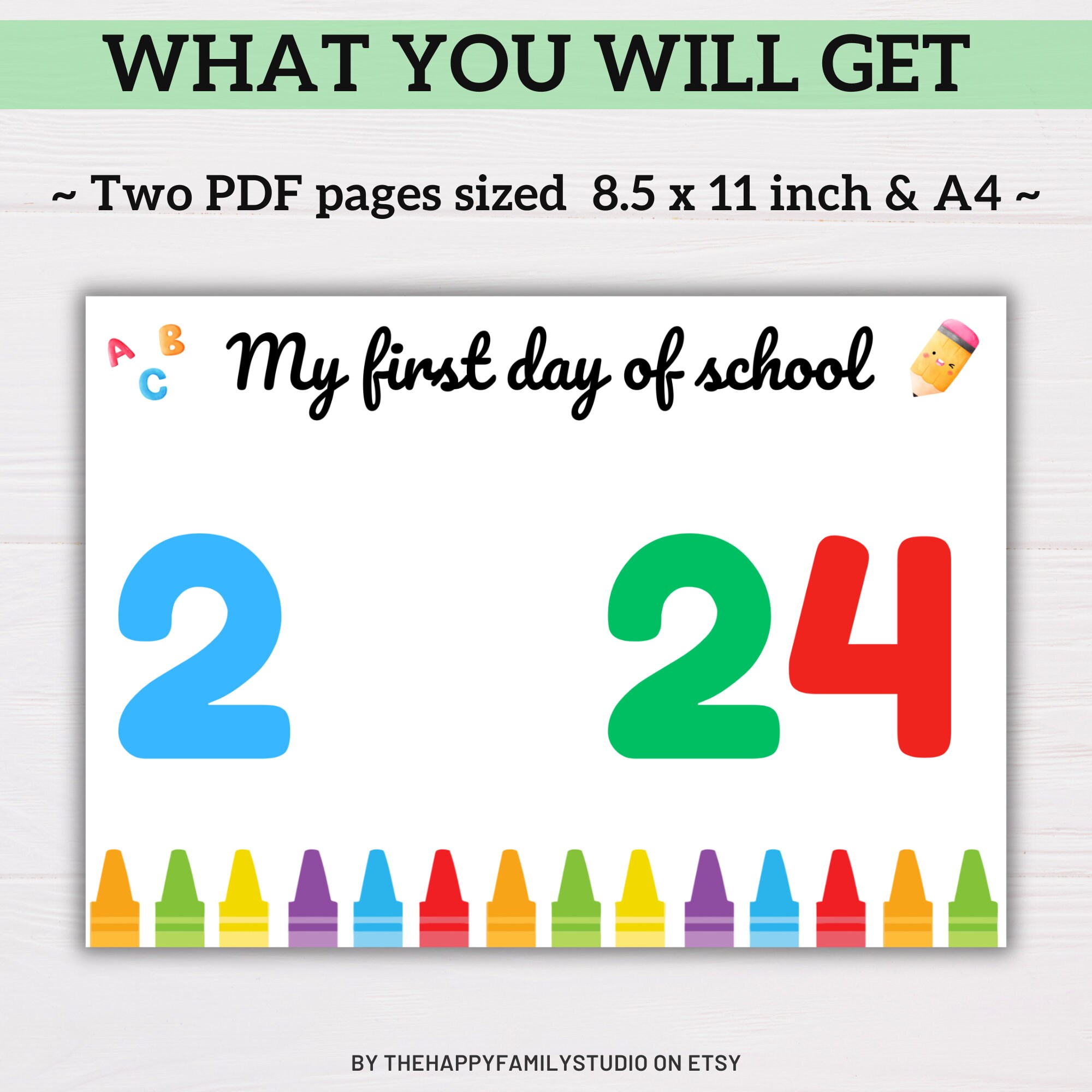First Day of School Handprint Art, First Day of School Sign School ...