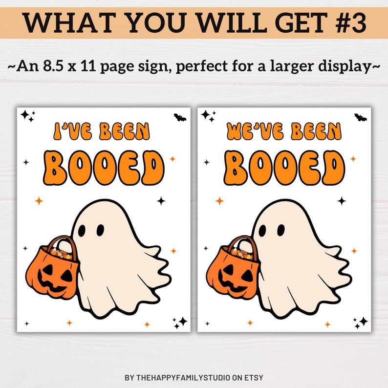 Retro You've Been Booed Sign, You've Been Boo'd Basket Gift Tag, Booed ...