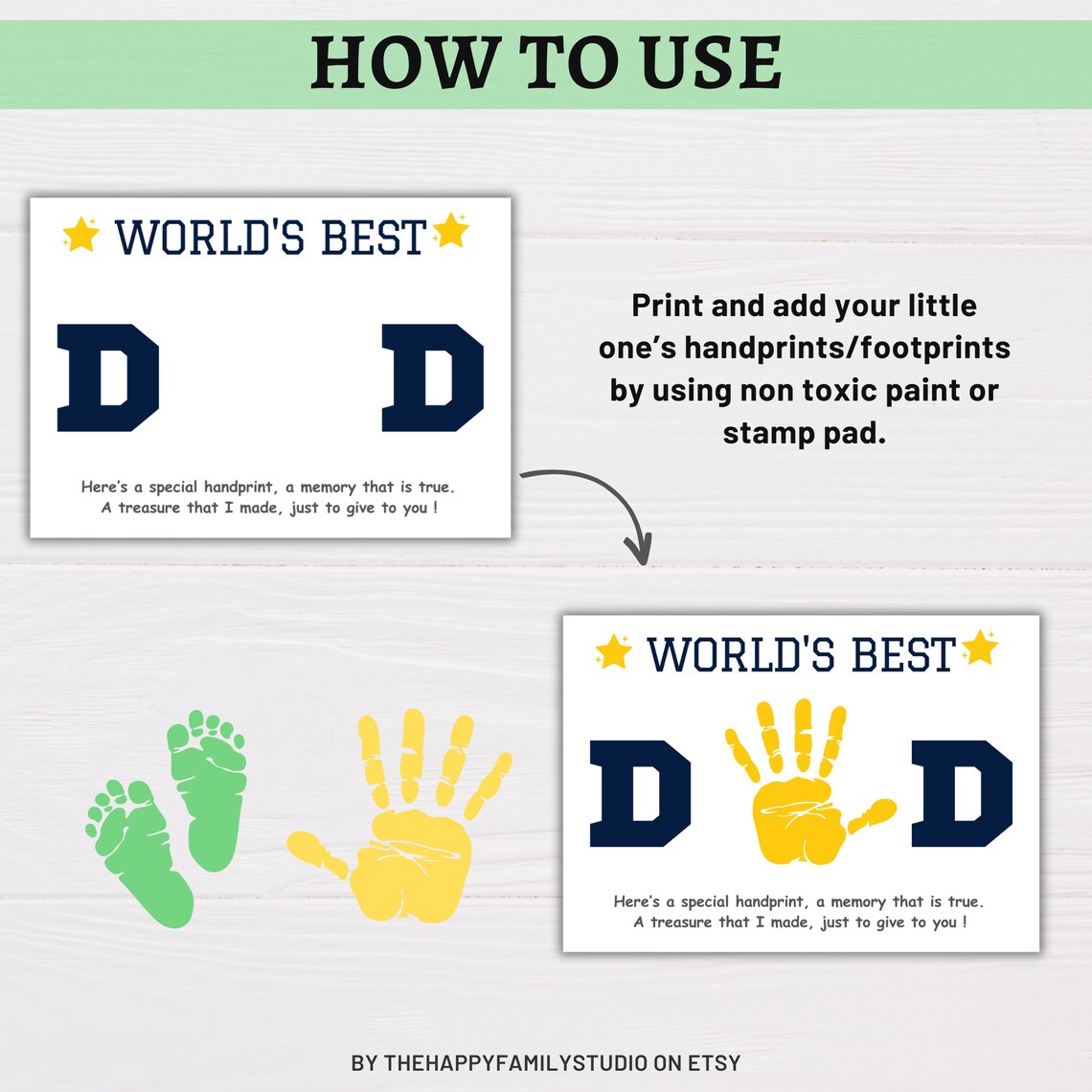 Printable Fathers Day Handprint Art, Fathers Day Activity, Fathers Day ...