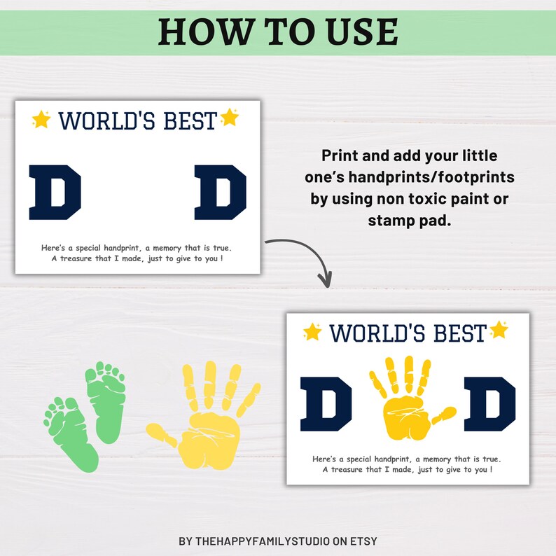 Printable Fathers Day Handprint Art, Fathers Day Activity, Fathers Day ...