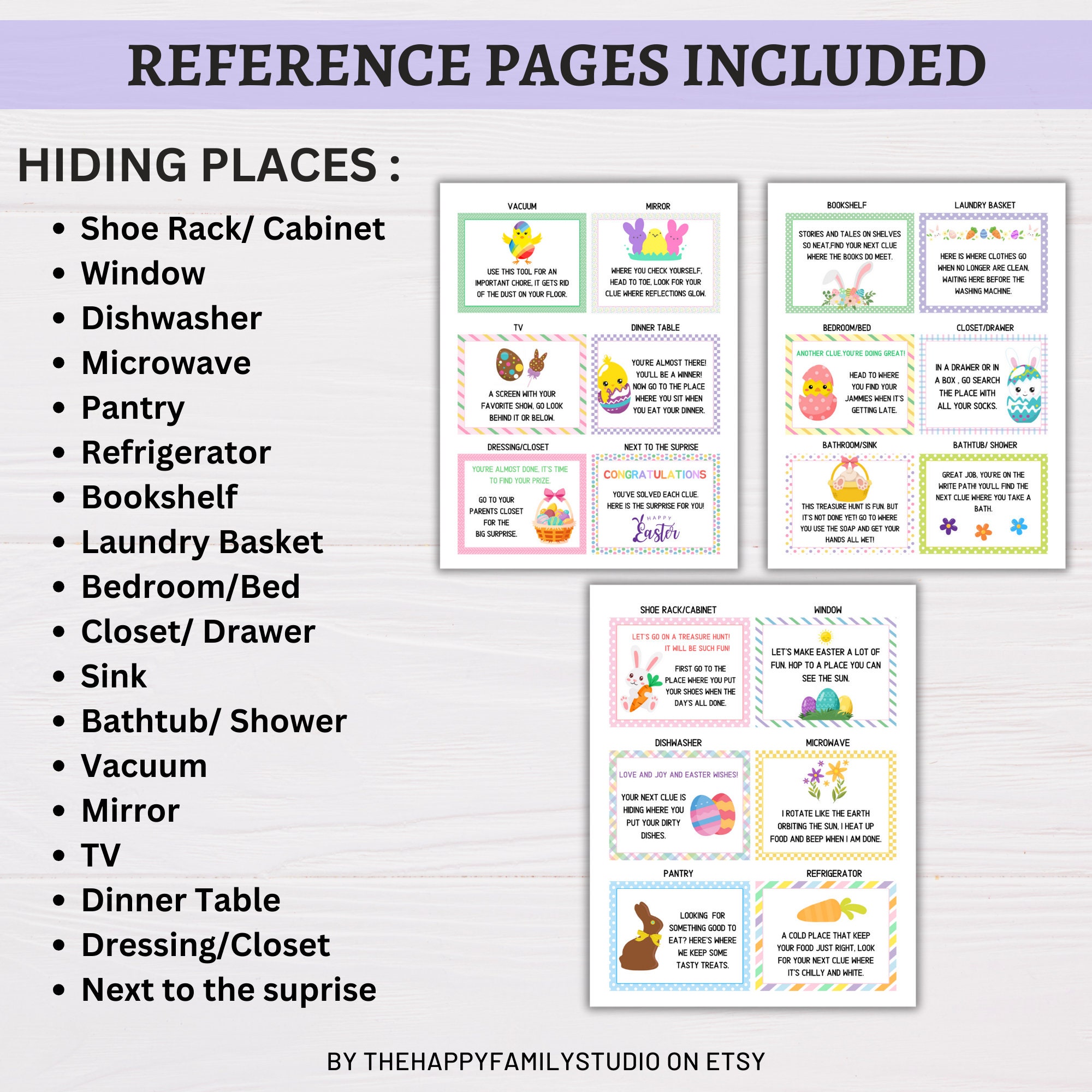 Indoor Easter Egg Treasure Hunt, Easter Scavenger Hunt for Kids, Easter ...