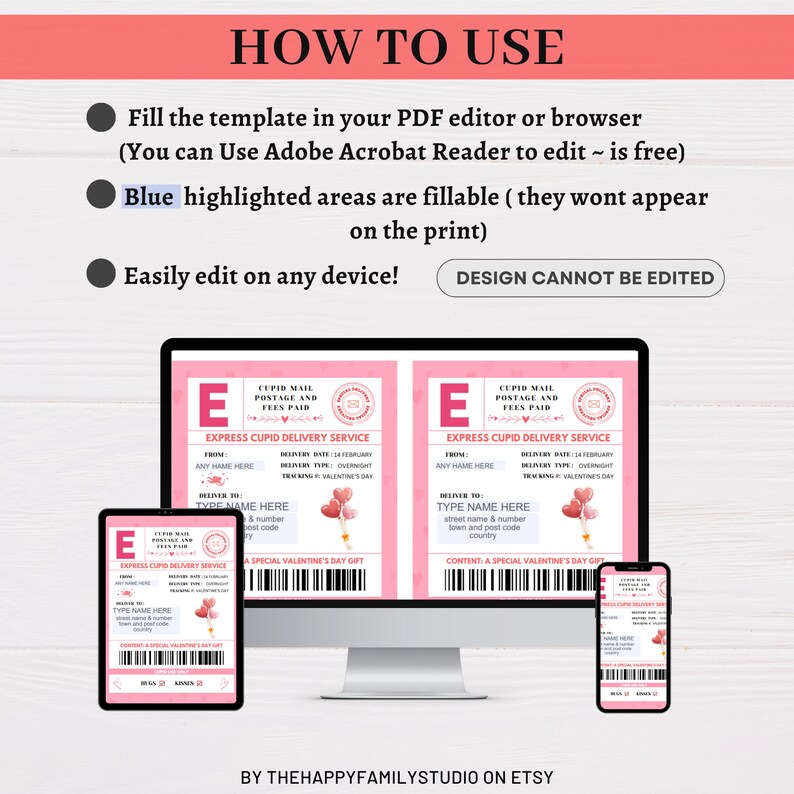 Editable Valentine's Day Express Shipping Label, Kids Valentine ...