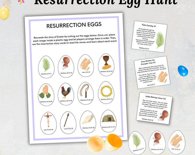 Resurrection Eggs, Easter Bible Games, Resurrection Eggs Printable ...