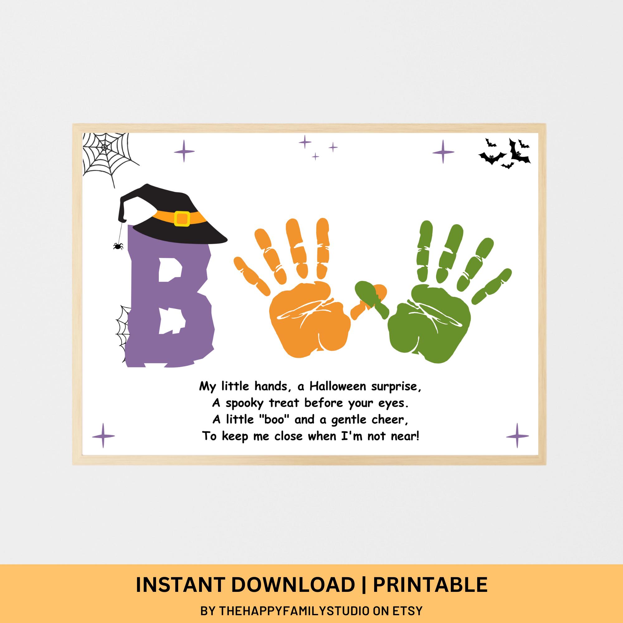 Halloween Handprint Art, Boo Handprint Craft, Handprint Craft Keepsake ...