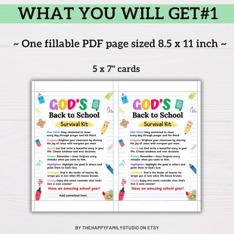 God's Back to School Survival Kit, First Day School Blessing Kit ...