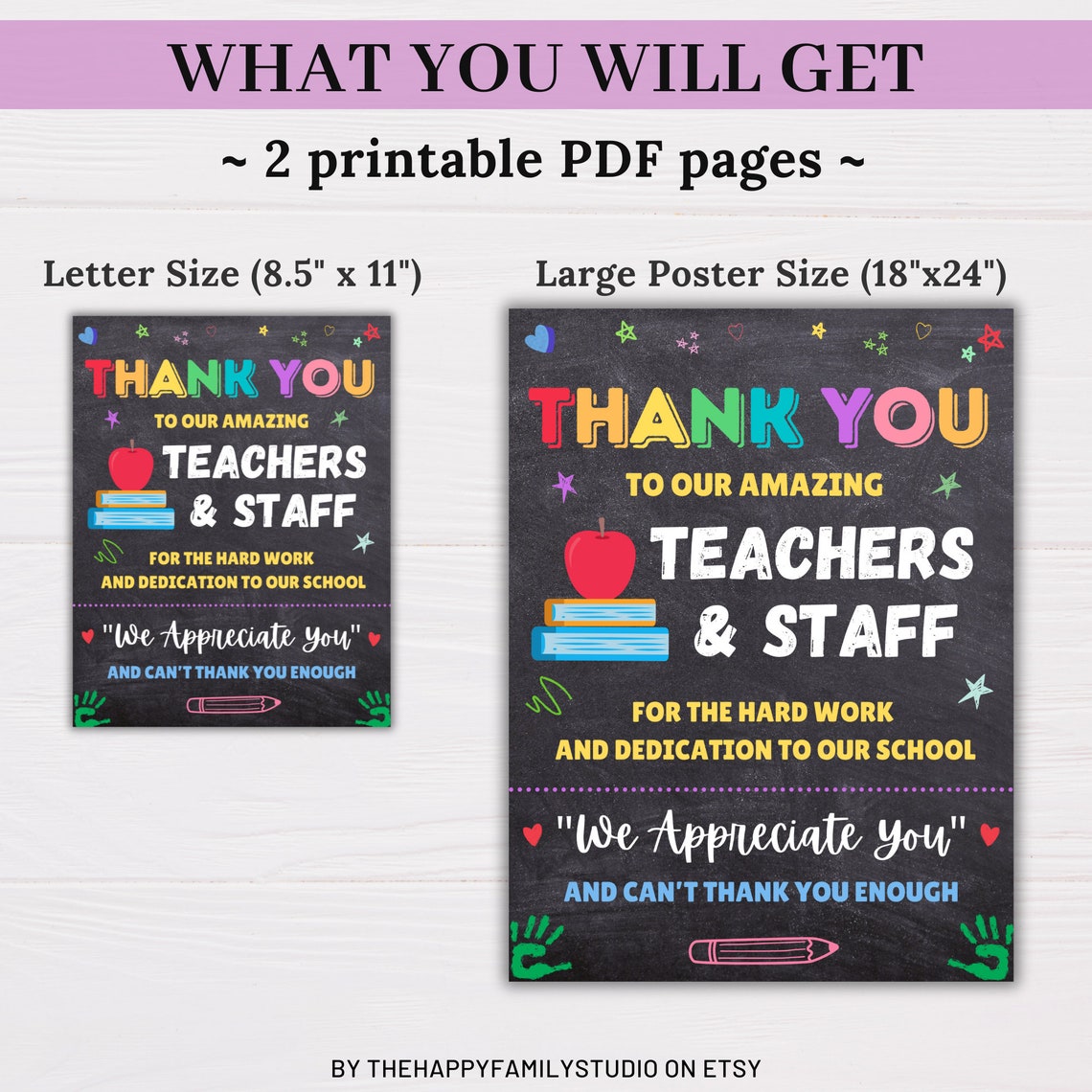 Teacher Appreciation Poster, Printable Staff Appreciation Sign ...