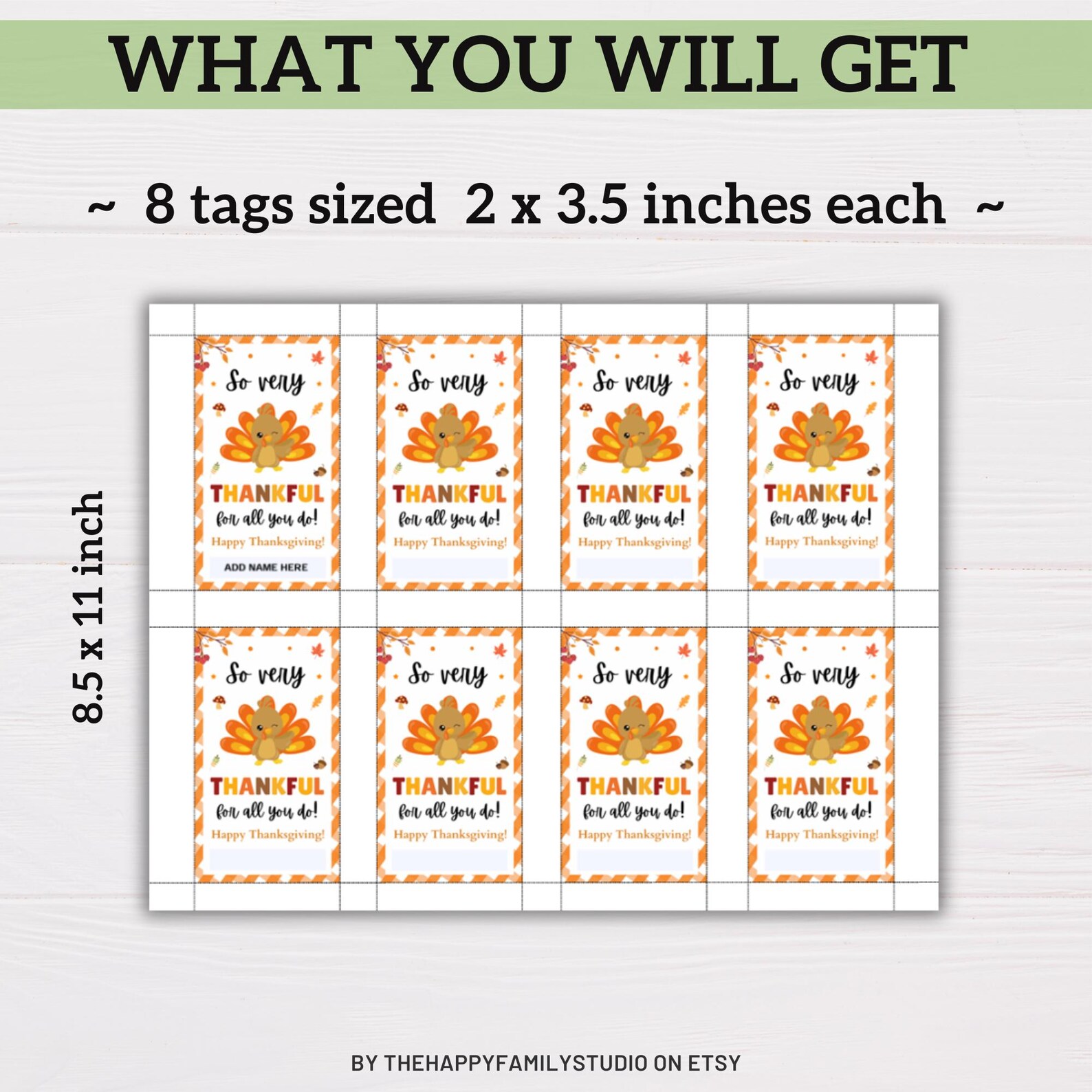 Thanksgiving Gift Tags Printable, Thankful for You Fall Tag, Cute ...