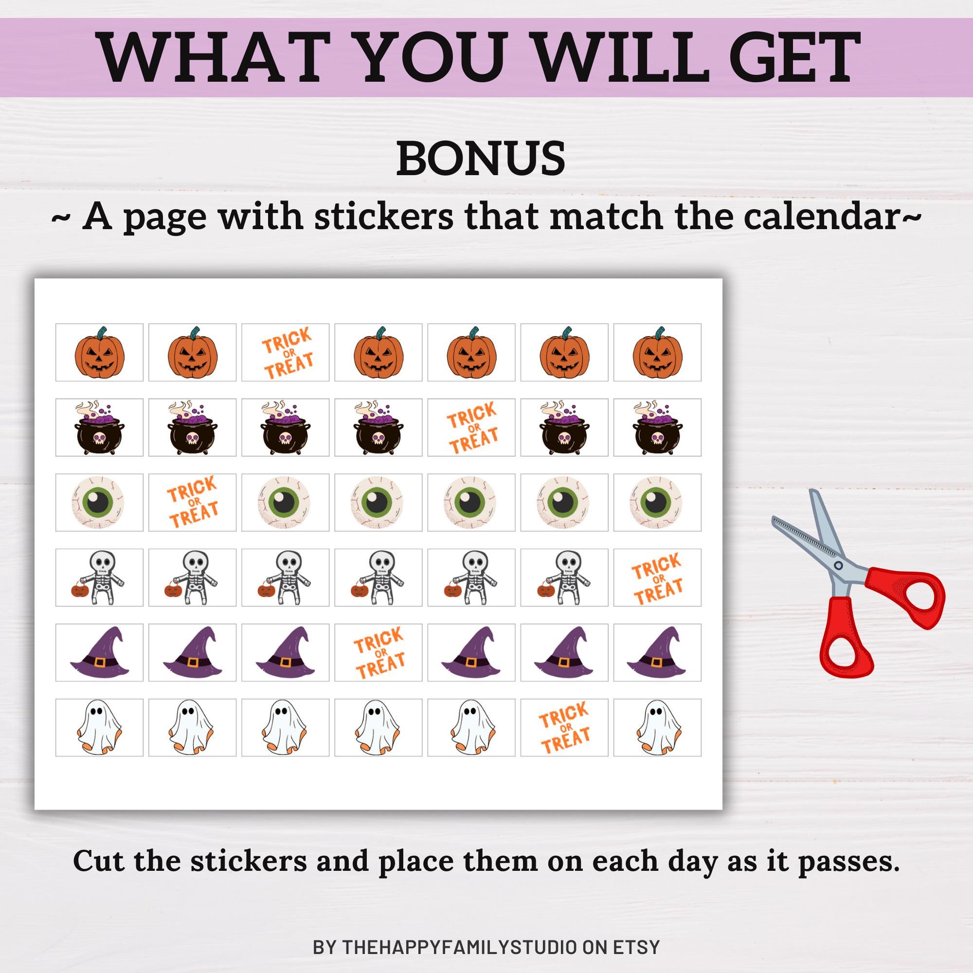 Halloween Countdown Calendar for Kids, Fun Halloween Advent Calendar ...
